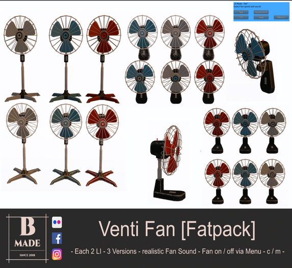 Second Life Marketplace - B-Made - Venti Fan [Fatpack]